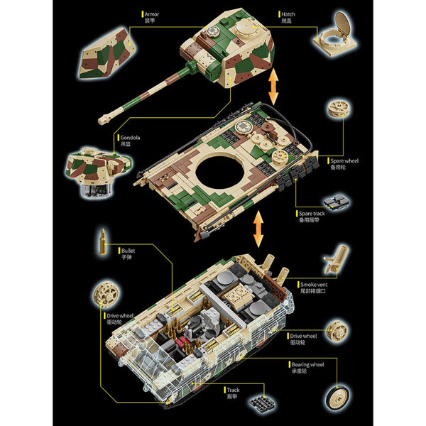 1962pcs 12GO 97002 Panther Medium G-Tank – Joy Bricks