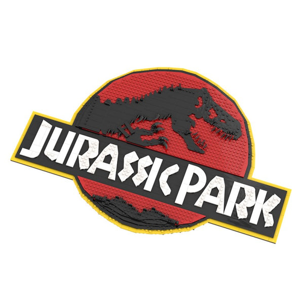(Gobricks version) 1107pcs MOC-211353 Jurassic Park Logo Wall Display ...