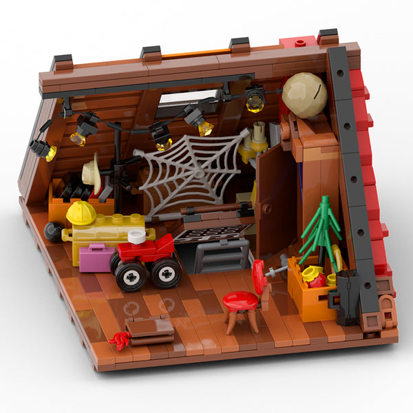 544PCS MOC lego cabin、lego a frame cabin、The Attic – Joy Bricks