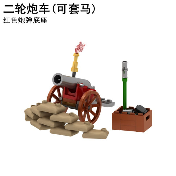 PJ1002-1003 Medieval cannon, two wheeled gun carriage, can be mounted ...