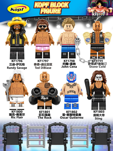 KF6171 Wrestler Randy John Steve Minifigures – Joy Bricks