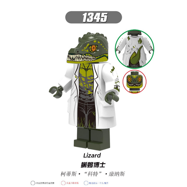 X0268 Superhero Series Dr. Lizard Fire Element Wind Element Minifigures ...