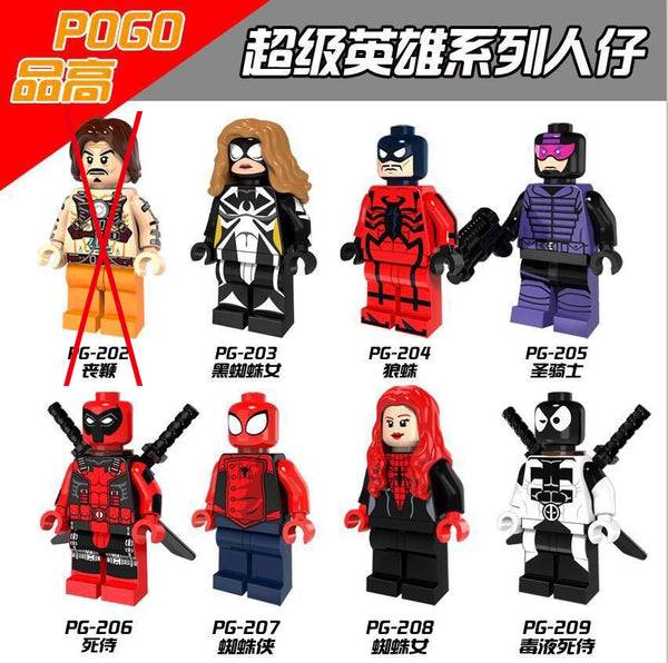 PG8057 Superhero Series Mourning Whip Black Spider Girl Minifigures ...