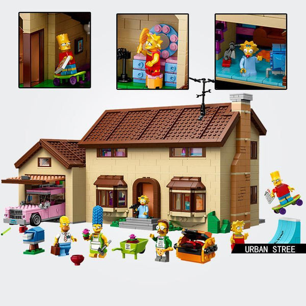 (Ship from US warehouse) The Simpsons House(2523pcs) and The Simpsons ...